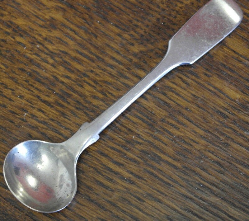 antique silver plate fiddle back mustard spoon – Haute Juice