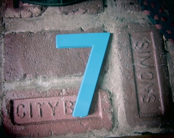 Vintage Letter Sign 6 Inch Number 8 Sign EIGHT Sign BLUE