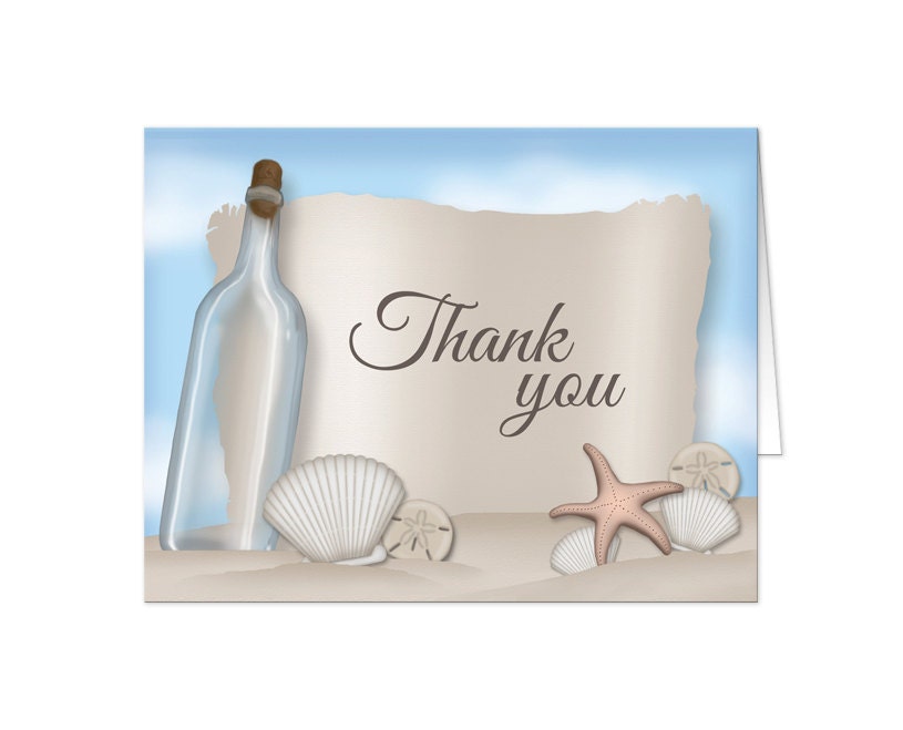 Beach Thank You Cards Message from a by ArtisticallyInvited