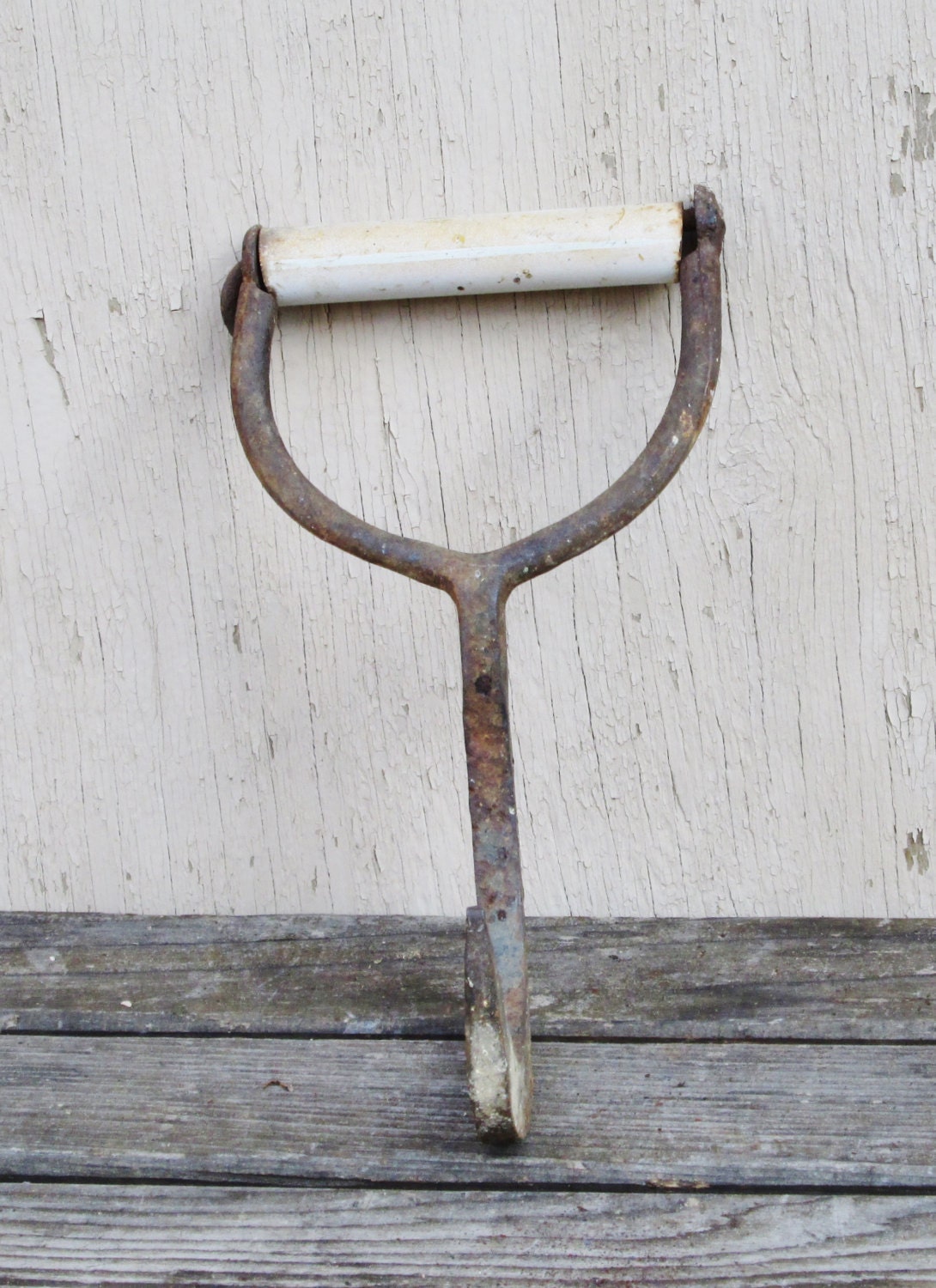 Rusty Hay Hook Rustic Primitive Farm Salvage Cargo Wood
