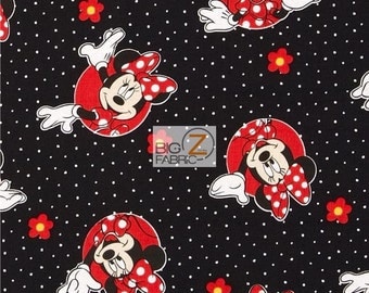 Disney Minnie Mouse Flowers & Polka Dots By Springs Creative 100% ...