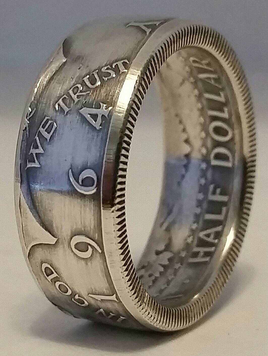 coin ring made from Silver 1964 Kennedy half dollars size 8-14