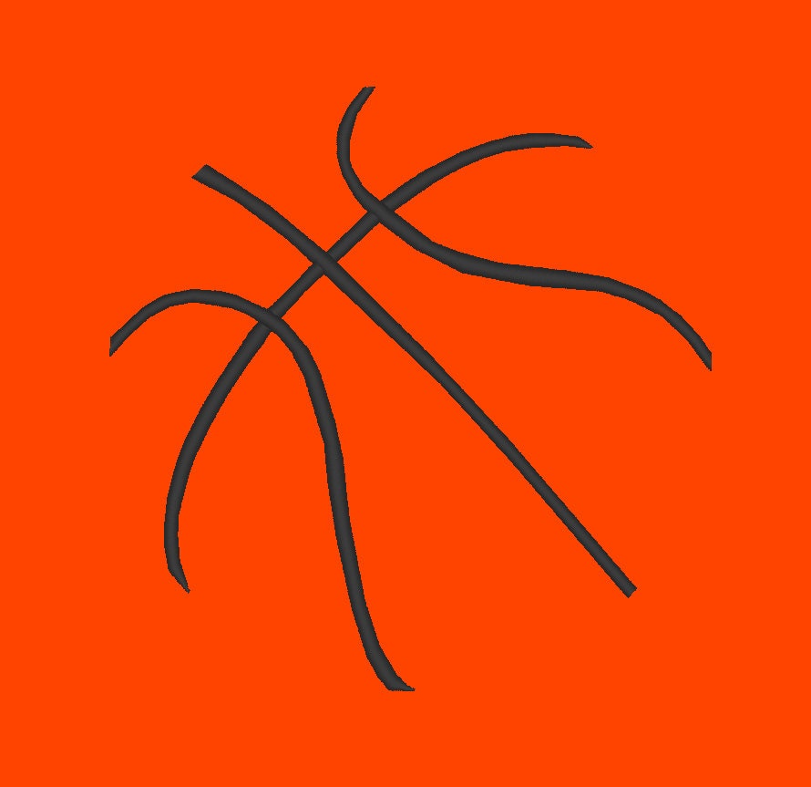 Basketball Lines Minimalist Embroidery Design by OCDEmbroidery
