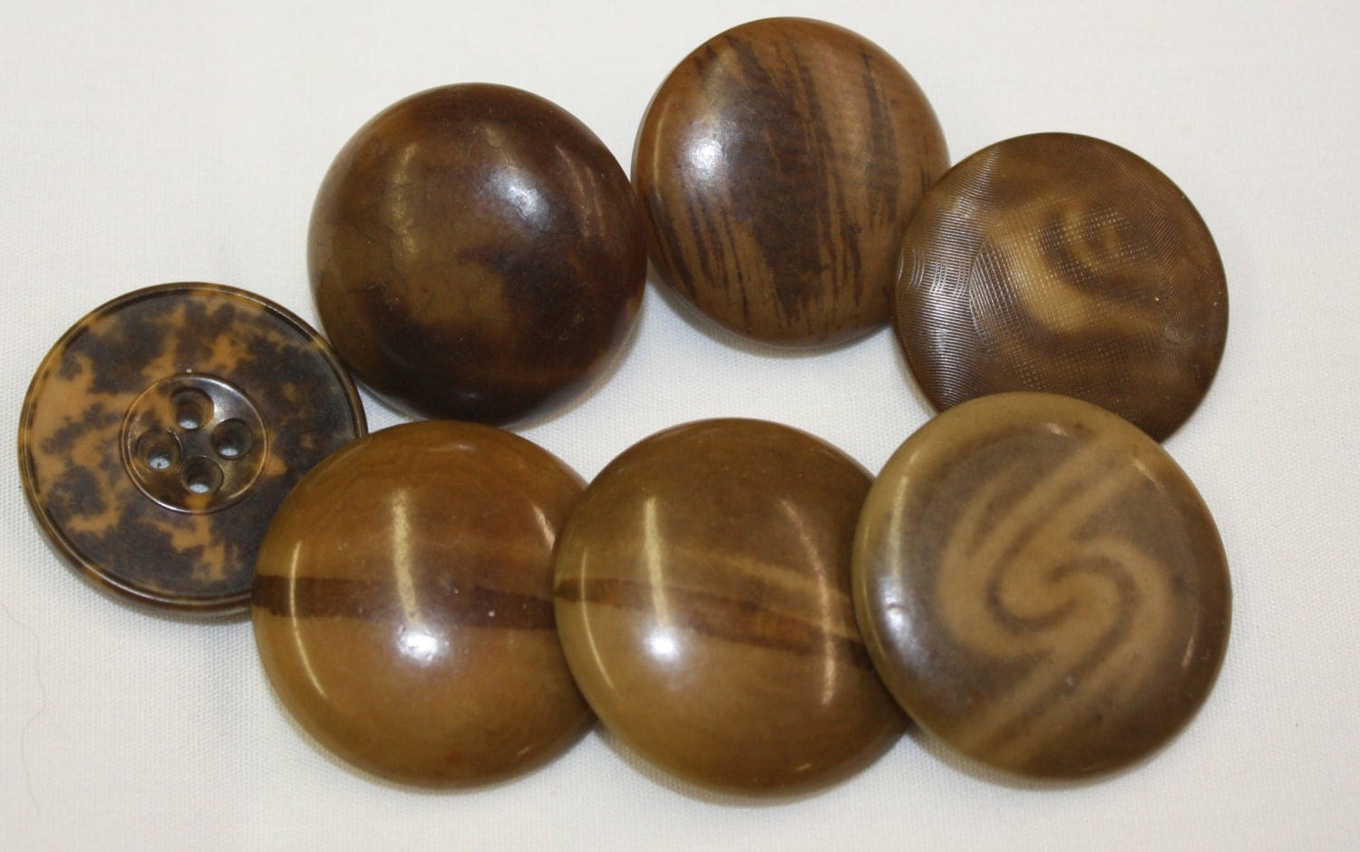 Antique Vintage Buttons 7 Tagua Nut Vegetable Ivory