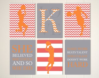 Basketball theme room decor, basketball wall art, girls room art ...