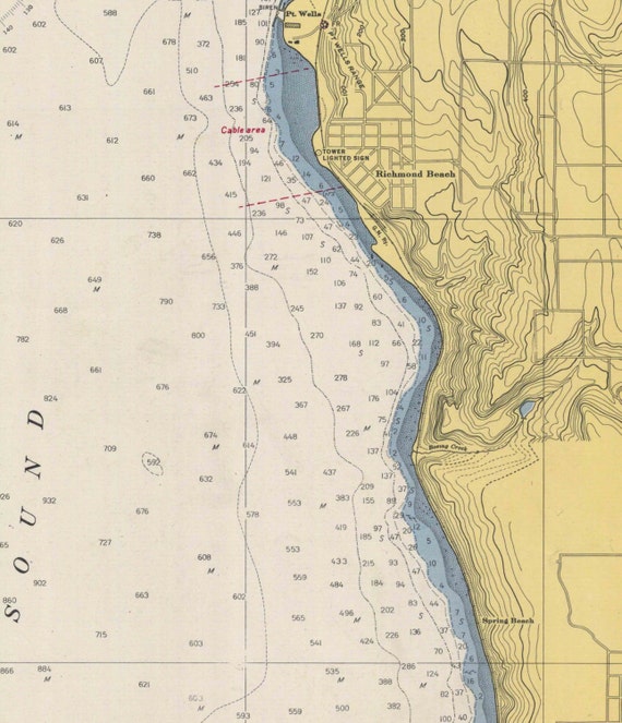 Apple Cove Point Keyport 1947 Nautical Map Washington