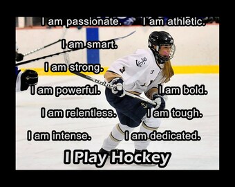 Girl's Hockey Poster I Play Hockey Photo Quote Wall Art 8x11"-11x14 ...