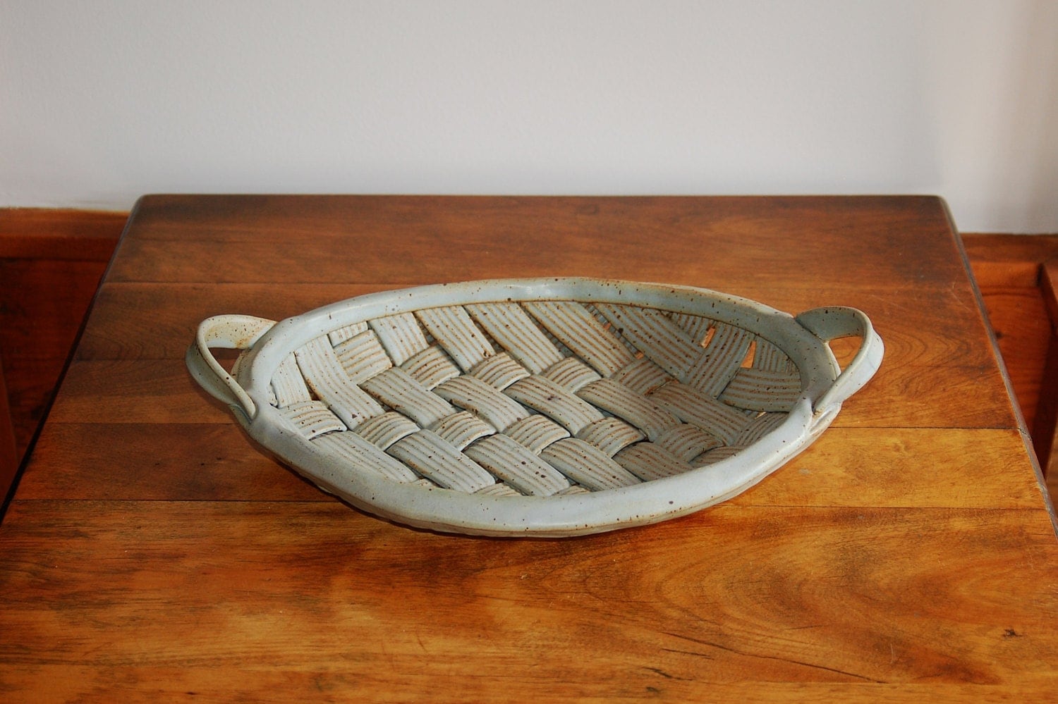 Parmentier Woven Stoneware Basket Ceramic Basketweave Studio