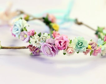 Flower Crown CLASSIC in Pastel Perfection - Wedding Bridal Racewear ...