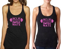 She's My Swole Mate Workout Tank Set Burnout/Tri Blend/Ringspun S-XL