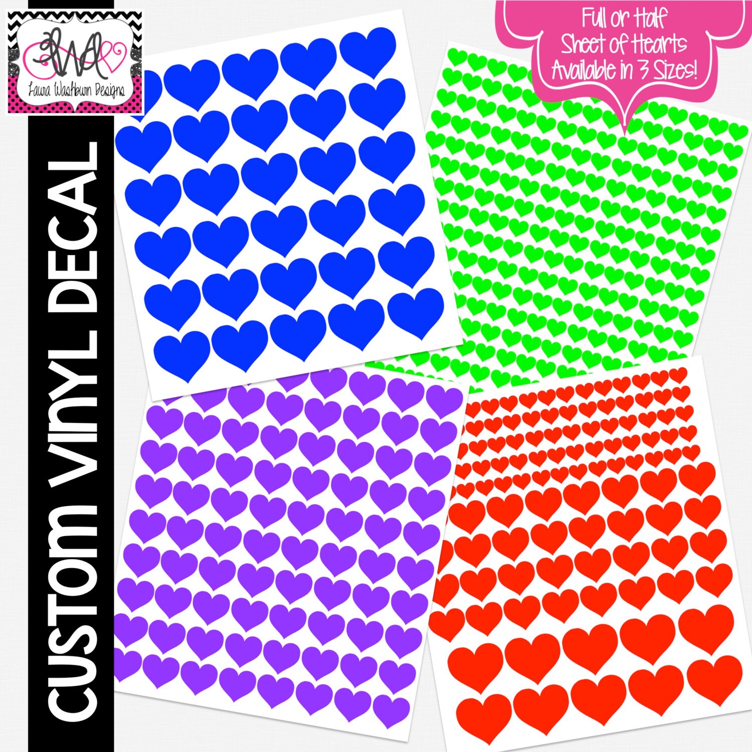 VINYL DECAL: DIY Heart Stickers Sticker Sheets