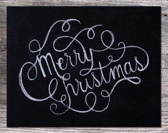 Christmas Chalkboard Art Download & Print 2 sizes Luke 2