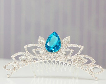 Queen Elsa Tiara comb- Iced Aqua