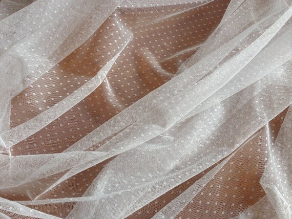 Gathered Swiss Dot Veil Fabric Soft Polka Dot Tulle Fabric Gathered Swiss Dot Veil Fabric Soft Polka Dot Tulle Fabric