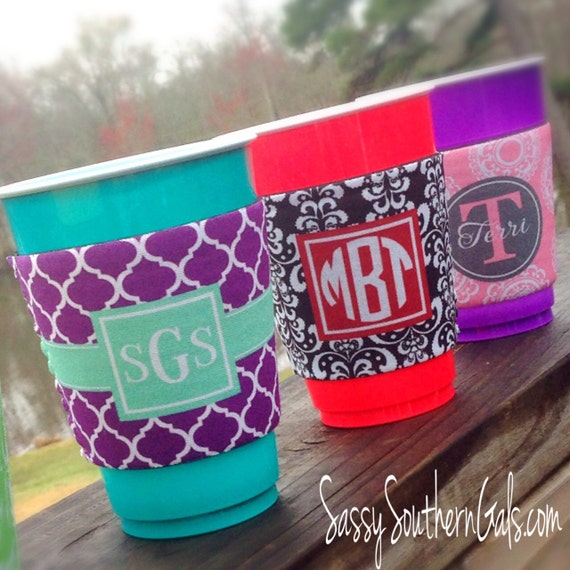 Items Similar To Solo Cup Koozie Wine Glass Koozie Coffee Cup Koozie Monogrammed