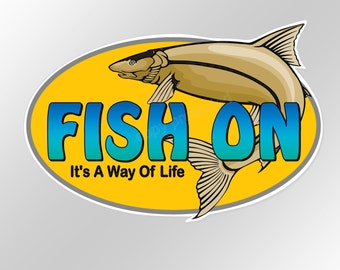 Funny fishing decal | Etsy