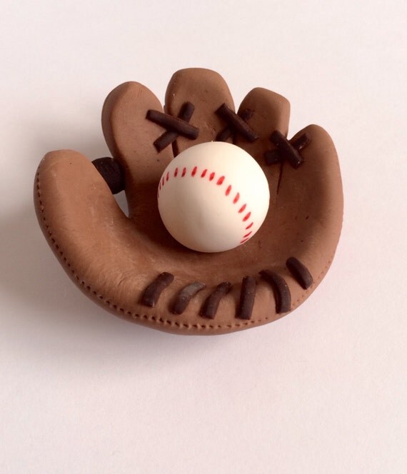 Baseball Mitt fondant cake topper by MyArtisanBakery on Etsy