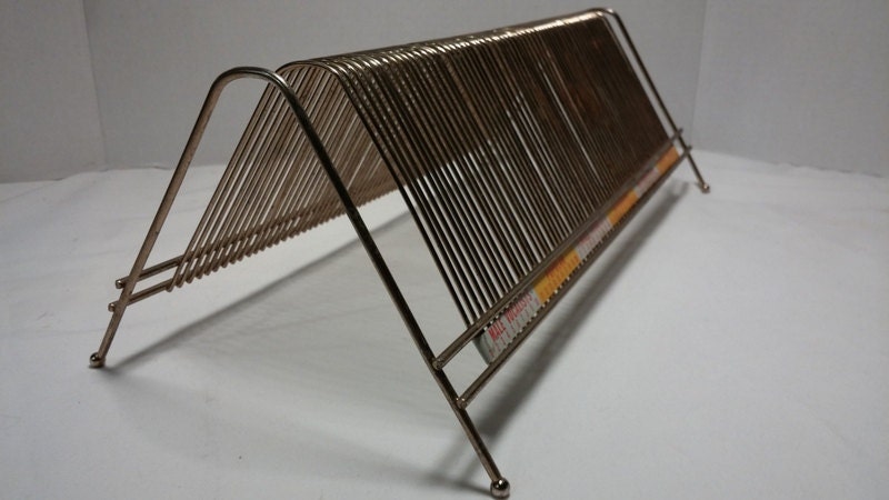 Vintage Brasss 45 Record Rack With Metal Organization Labeling. 1950’s ...