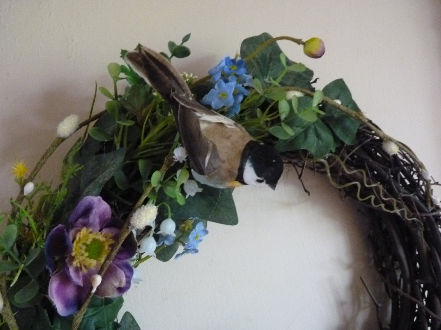 Spring wreath 13inch Easter wreath Country by DuckBarnFlorals