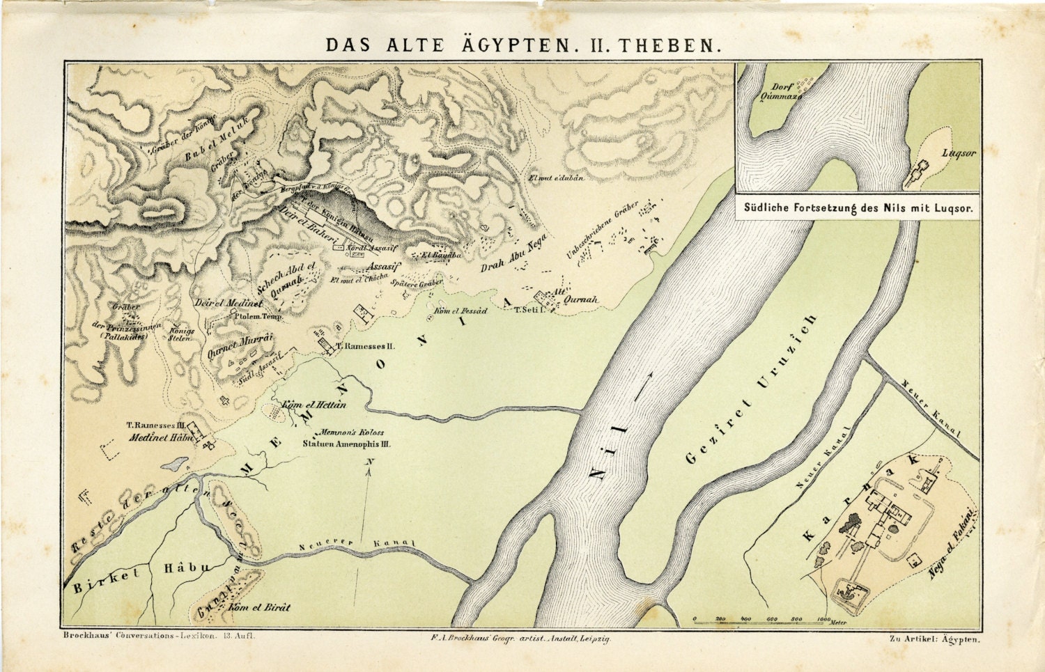 C. 1882 Antique Map of Ancient Egypt by AntiquePrintBoutique
