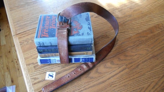 Old Time Book Strap Old School Books with Leather Strap