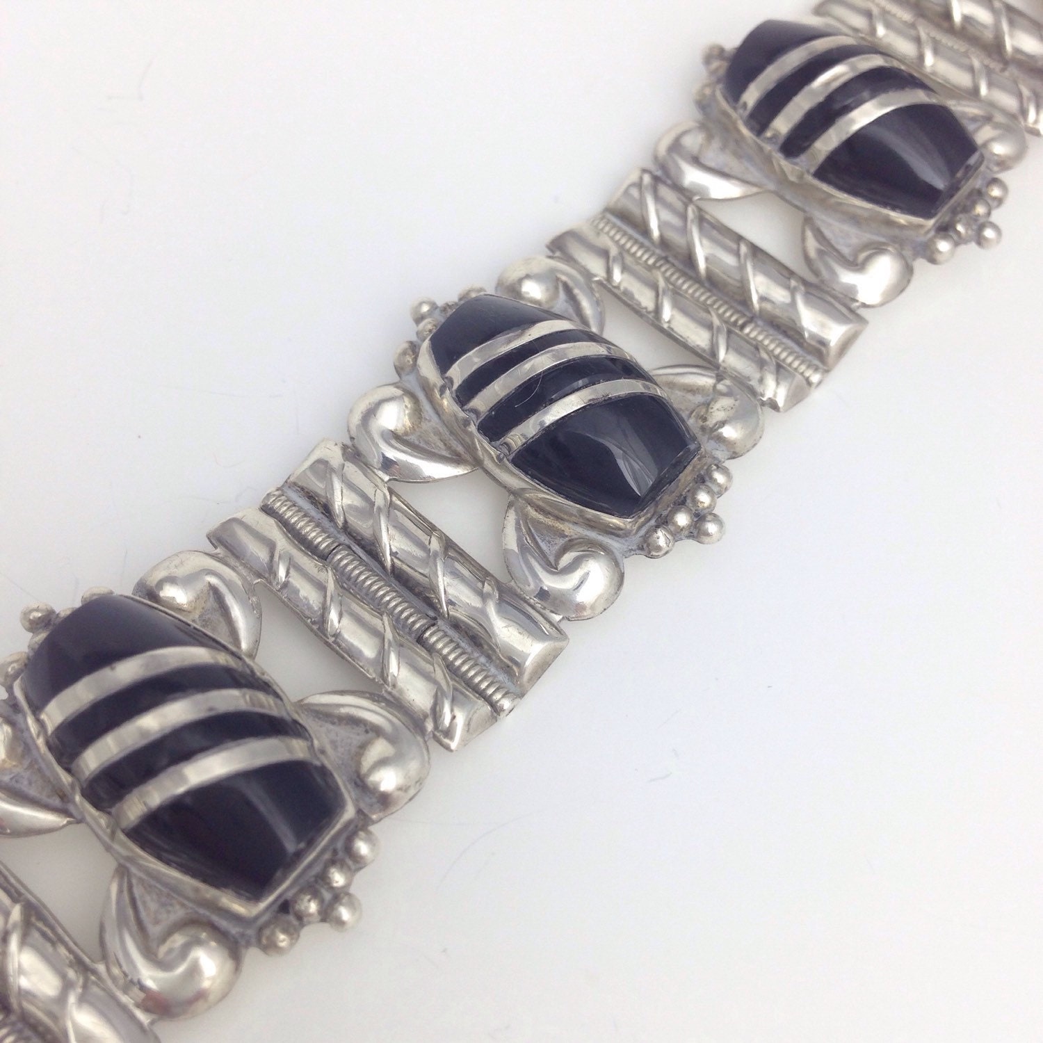 Vintage Sterling Silver Bracelet Mexico Silver by LoftyMixVintage