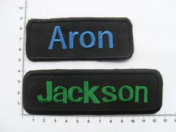 Embroidered Name Tag Iron On Appliques Name Patch by SiuvinijaShop