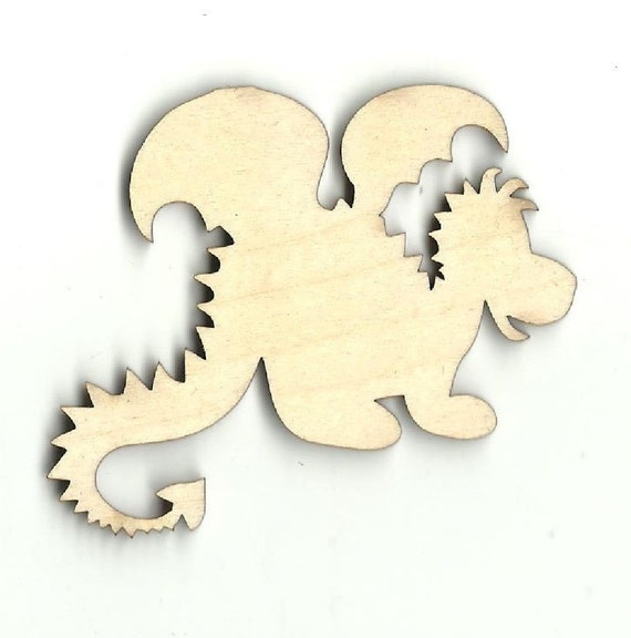 Dragon Laser Cut Out Unfinished Wood Shape Craft Supply