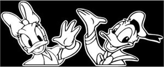Donald Duck and Daisy Duck Waving Vinyl Decal by Signsorcerer