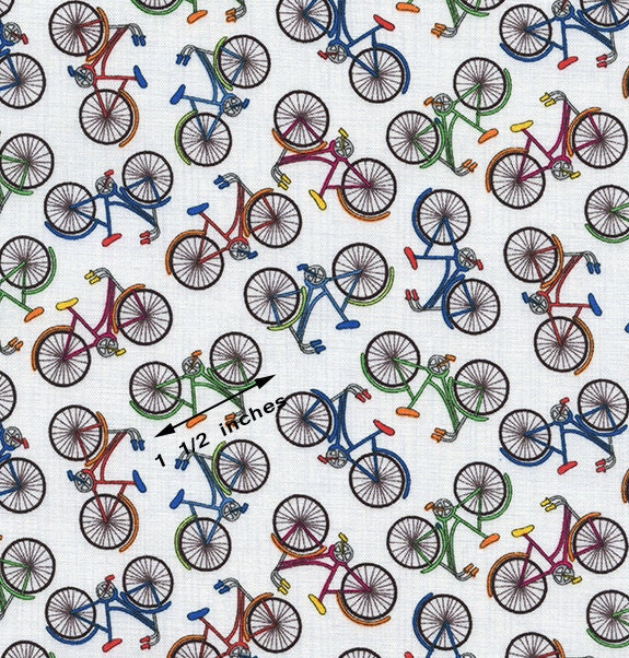 Bicycle Fabric Timeless Treasures C1903 Mini Bicycles