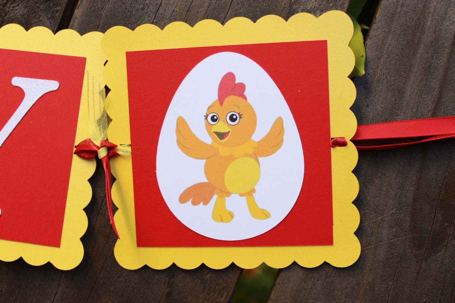Chica chicken The Chica Show Happy Birthday Banner Yellow