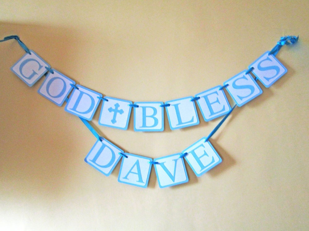 Boy Baptism Banner First Communion Confirmation Christening