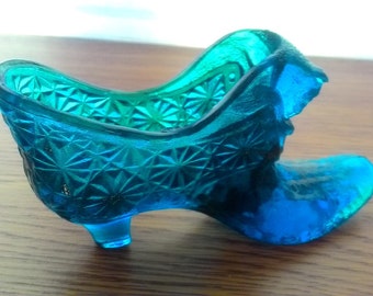 Popular items for blue glass shoe on Etsy