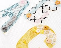 Fabric wall letter A B C or custom, nursery. chevron blue turquoise ...