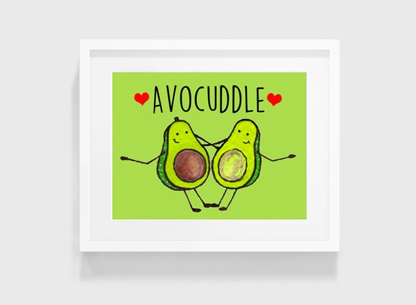 Avocuddle Digital Download Avocado Fruit Puns Printable Digital Print 8 ...