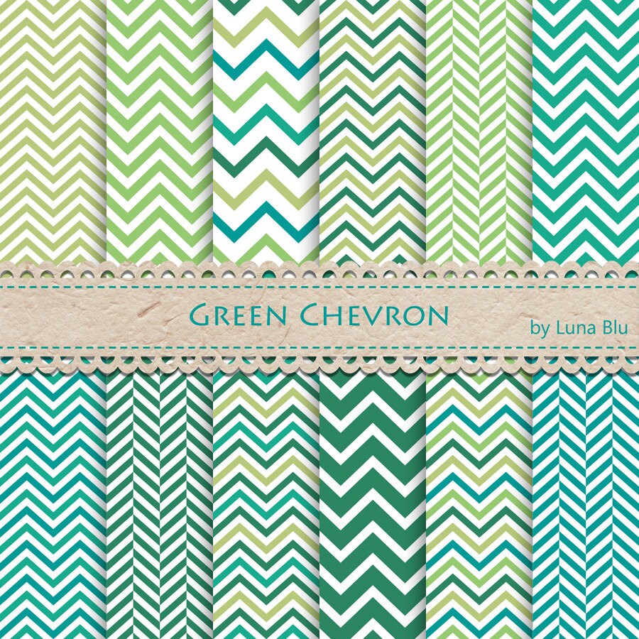 New Item added to my shop:Green Digital Paper: “Green Chevron Patterns ...