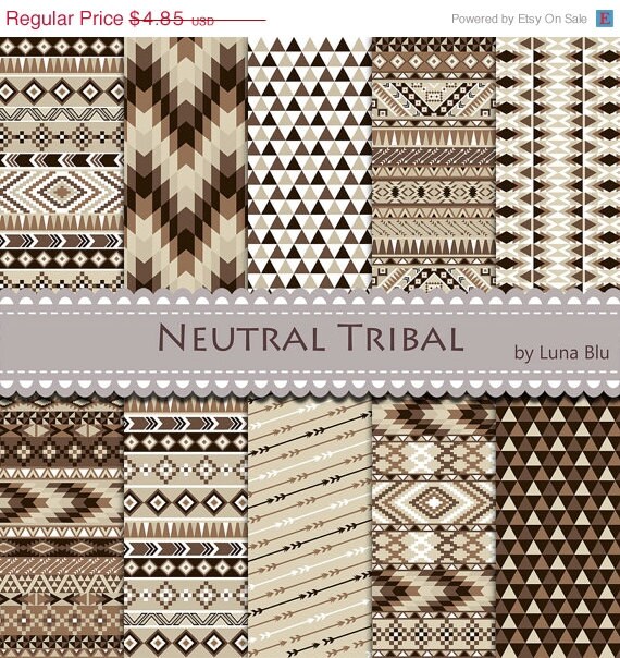 New Item added to my shop:Tribal Digital Paper: “Tribal Patterns ...