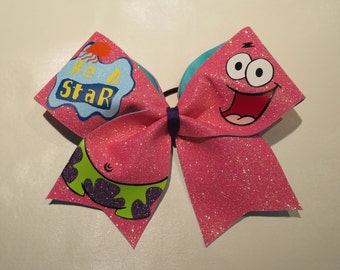 3" width "Be A Star" Patrick Star Cheer Bow