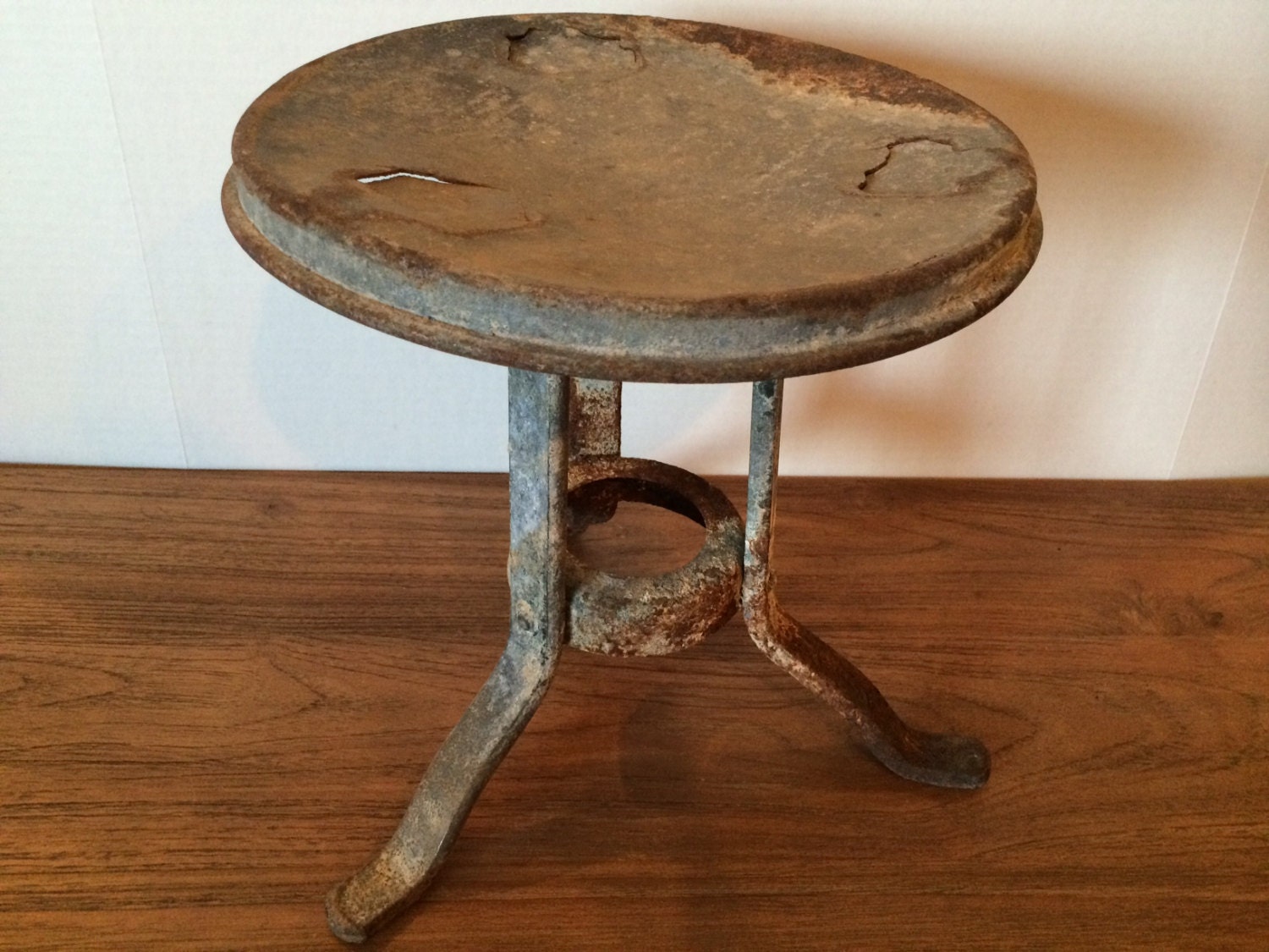 Vintage Milking Stool Galvanized Metal by PurveyorsVintage on Etsy