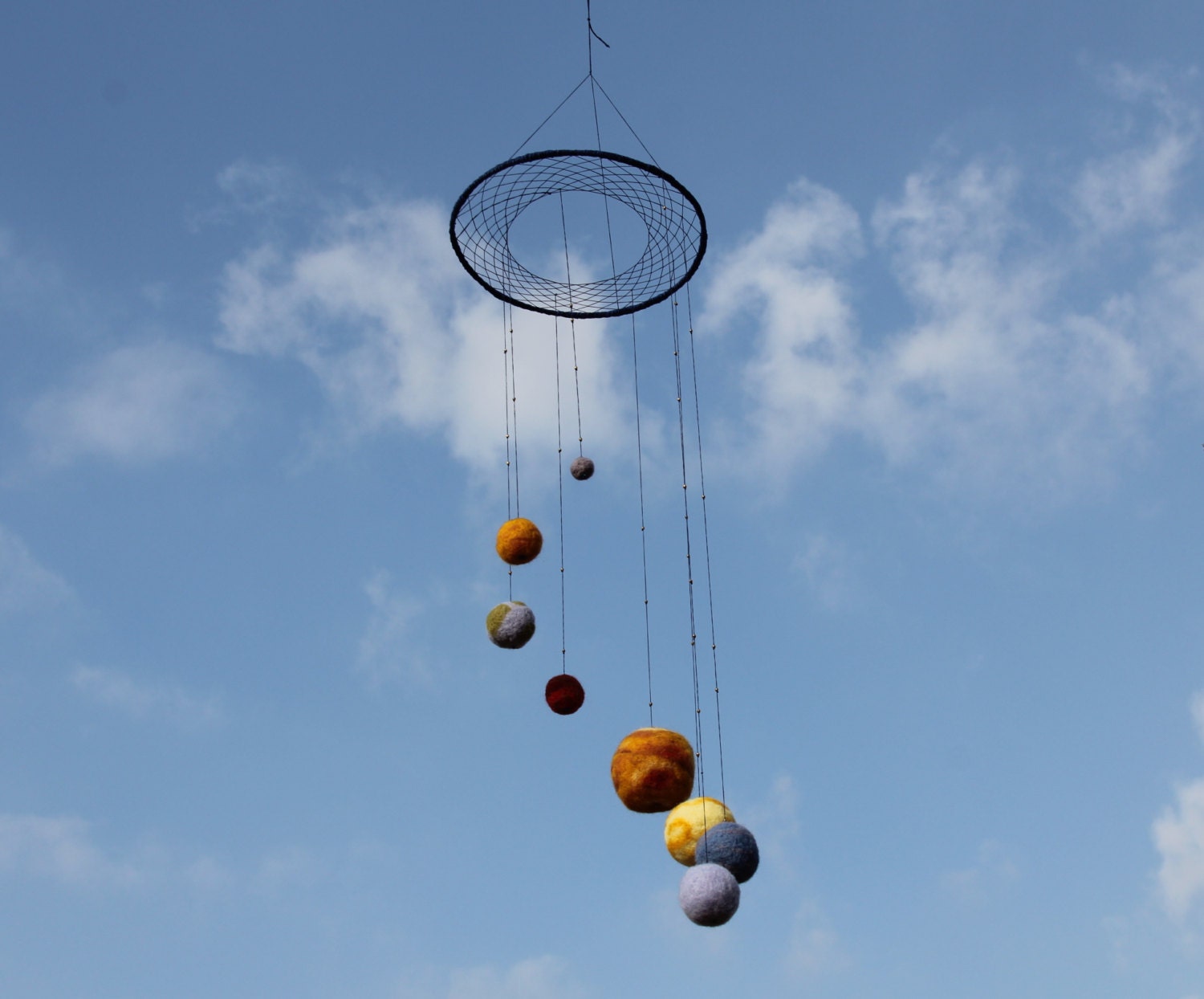 Needle felted solar system mobile giant universe baby mobile