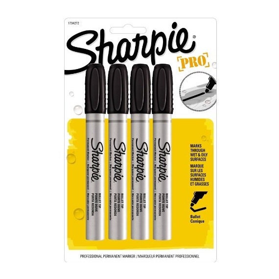 Sharpie Industrial Permanent Markers Bullet Tip Black 4