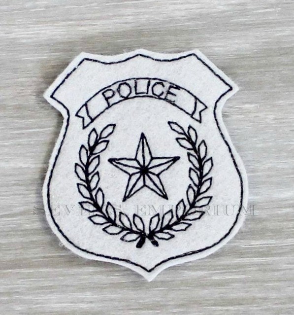 Police Badge Felt In The Hoop Machine Embroidery Design