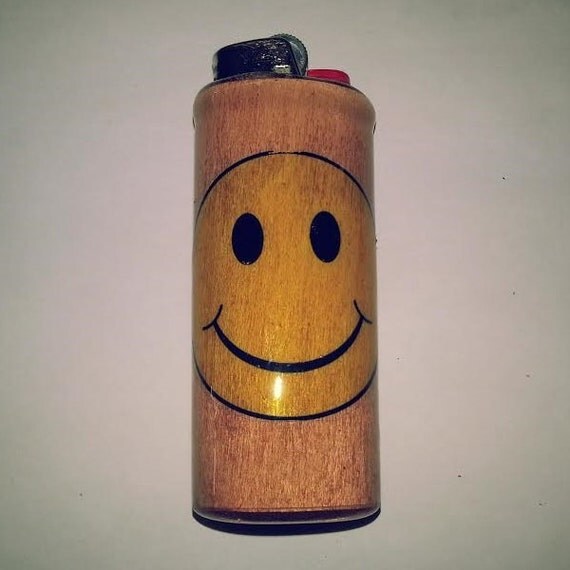 Smiley Face Lighter Case Holder Sleeve Cover