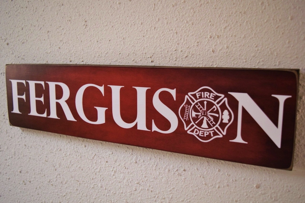 Firefighter Name Sign Family Name Firefighter Decor by Herosigns