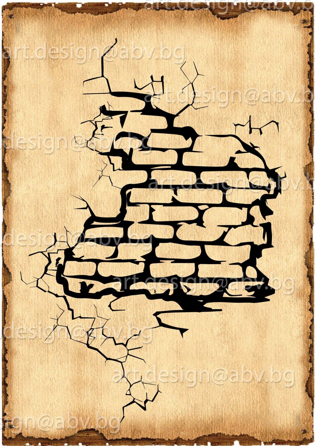 Vector CRACKED WALL Download files Digital graphical AI