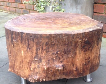 Tree stump table