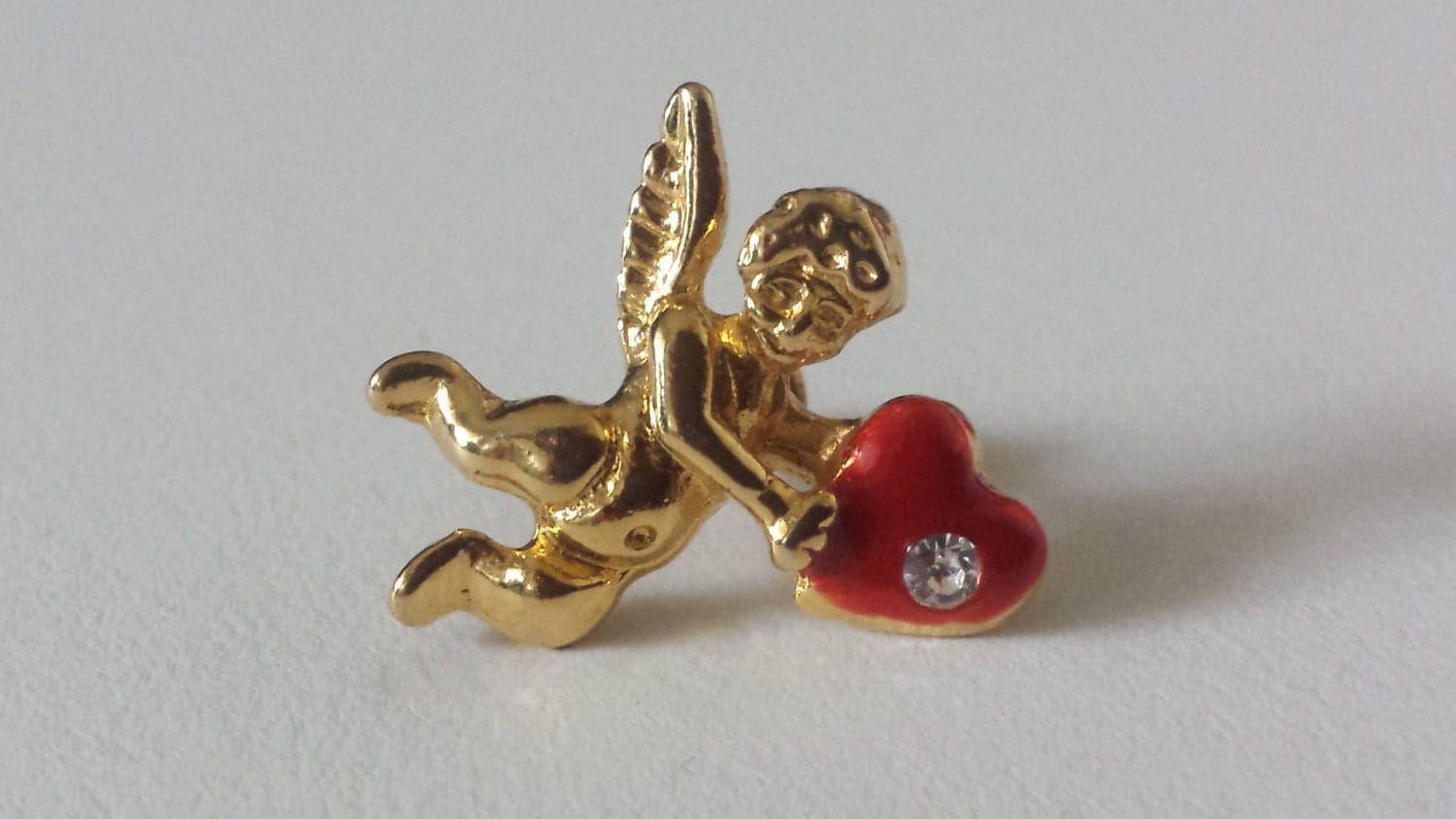 Vintage 1980’s Valentines Day Gold Cupid Heart Pin – Haute Juice