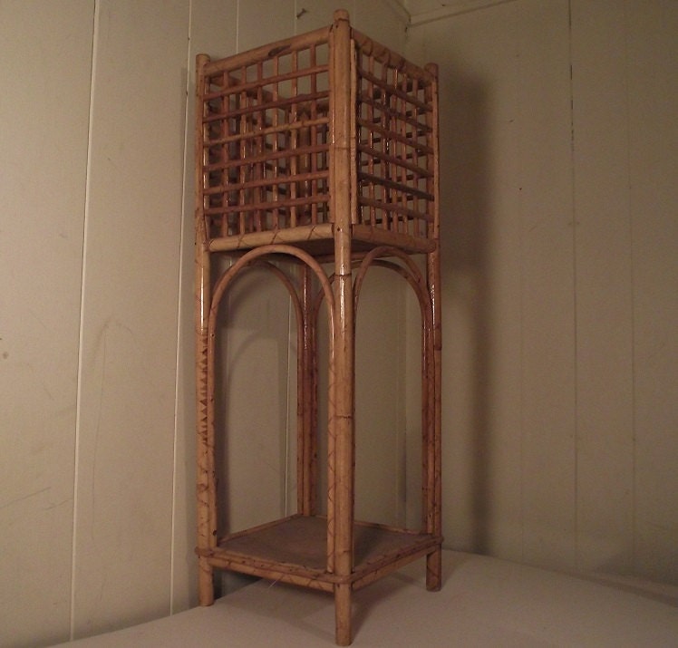 Bamboo plant pot stand display item very unique piece asian oriental ...