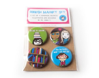 Library buttons | Etsy