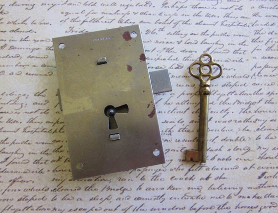 Vintage German Door Lock With Skeleton Key by 5and10vintage